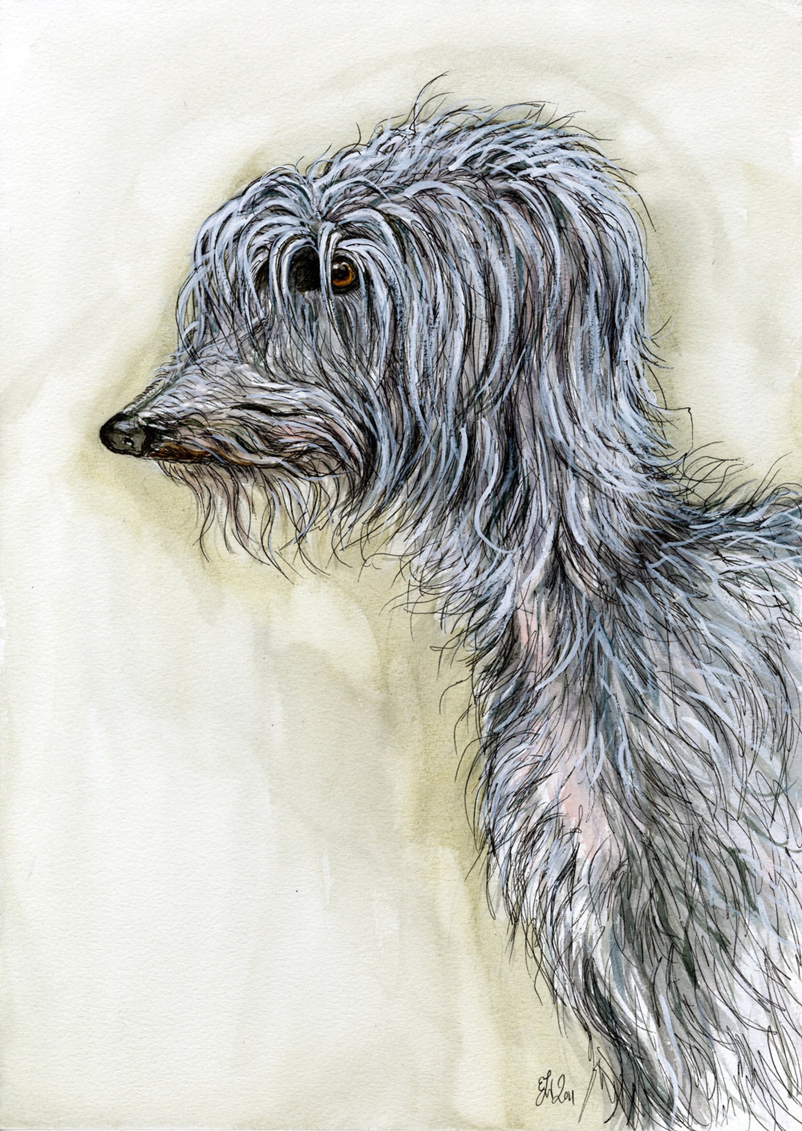 DOG ART- Lurcher Hound Dog Print - Etsy
