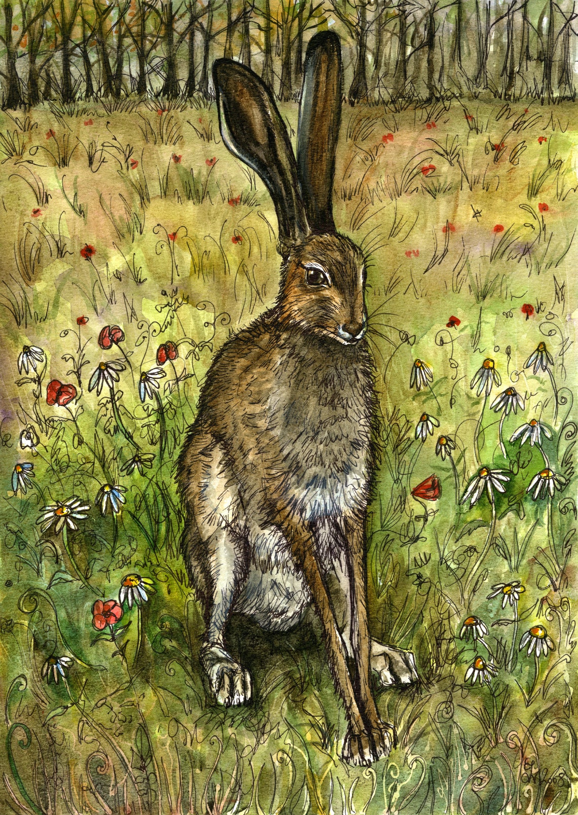 Hare Art Print | Etsy