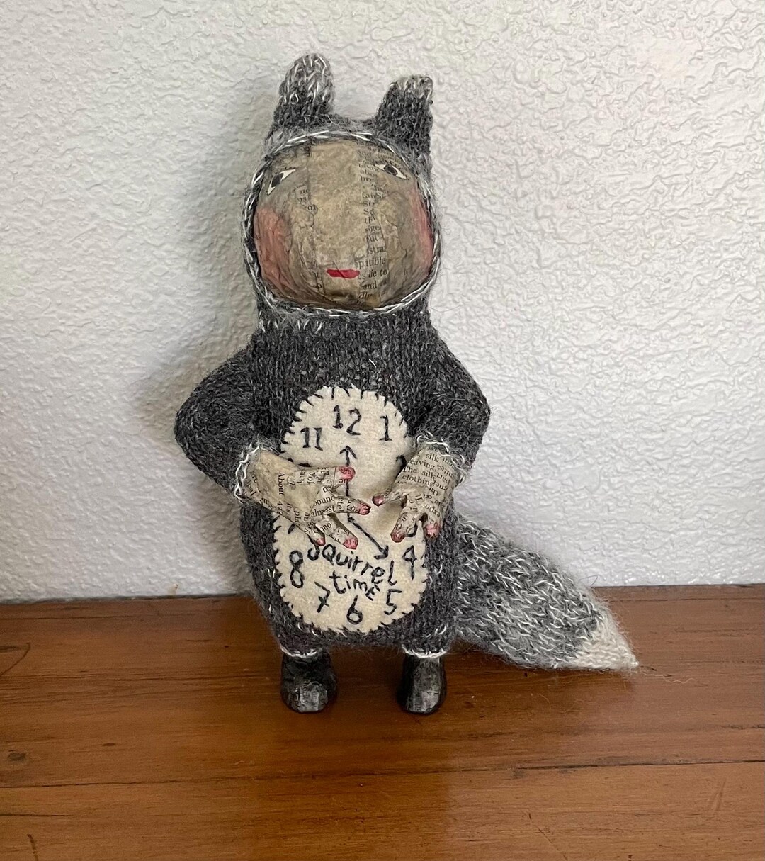 Wonderful Original Julie Arkell Paper Mache “squirrel Time” Art Doll ...