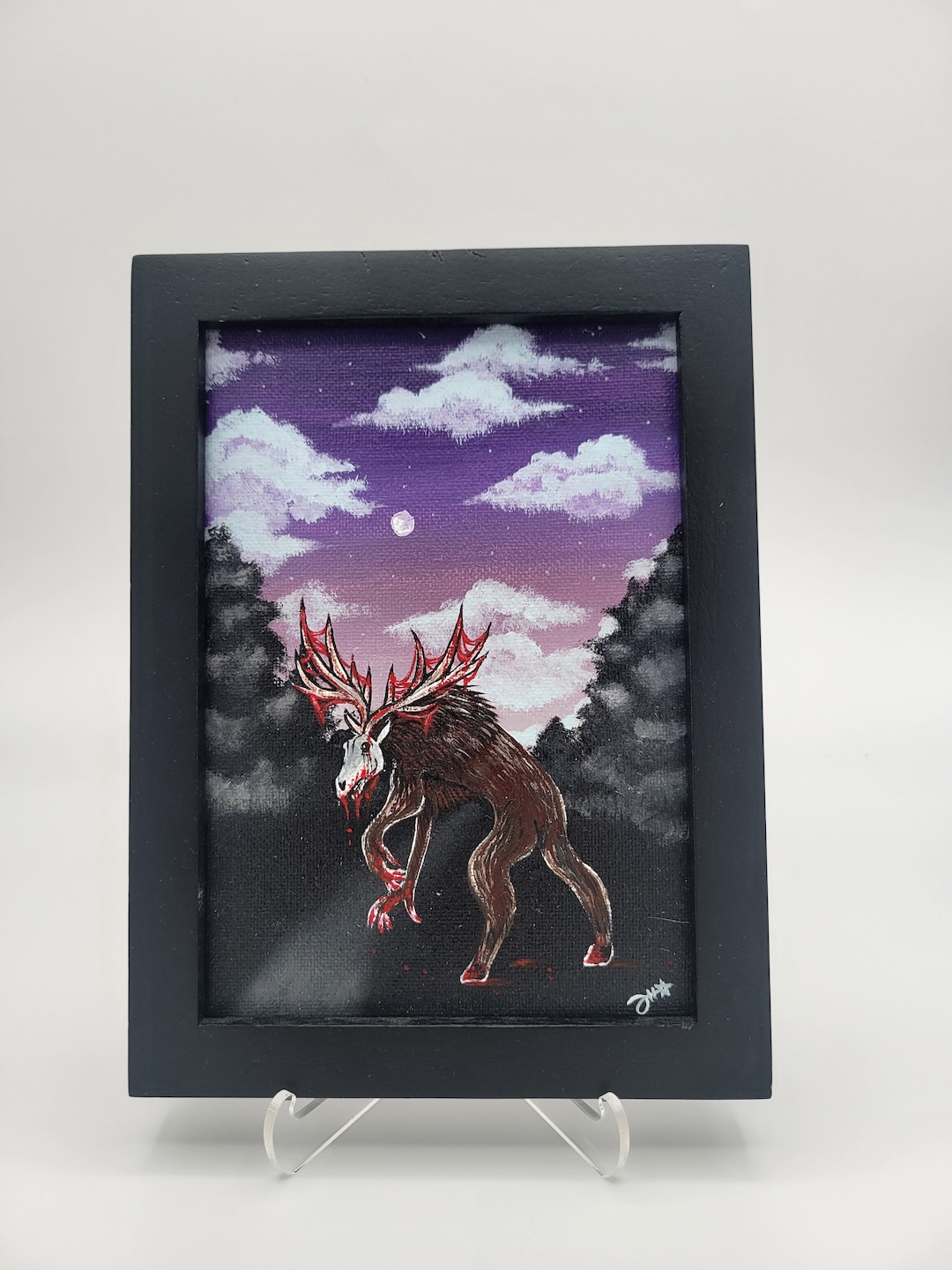 5×7 Original Handmade Wendigo Painting - Etsy