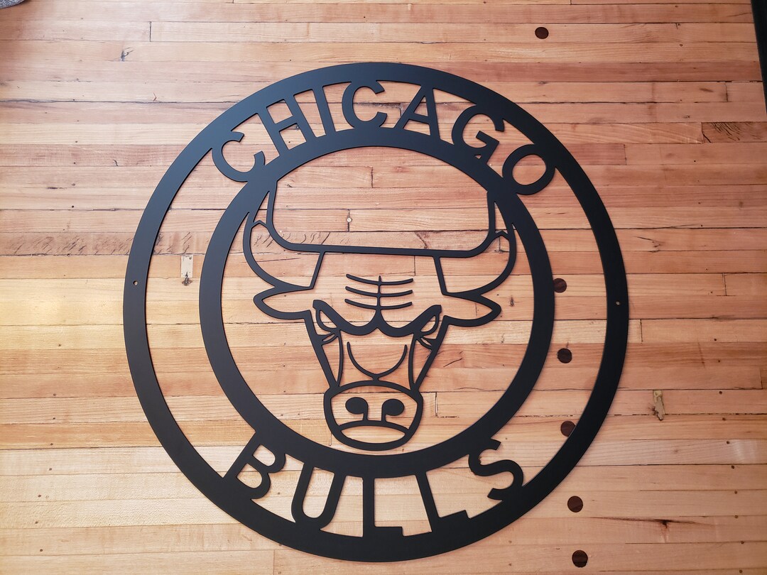 Custom Made- Chicago Bulls - Circle Metal Sign- Metal Wall Art- Garage ...
