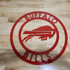 Custom Made Buffalo Bills Circle Metal Sign- Metal Wall Art- Garage ...