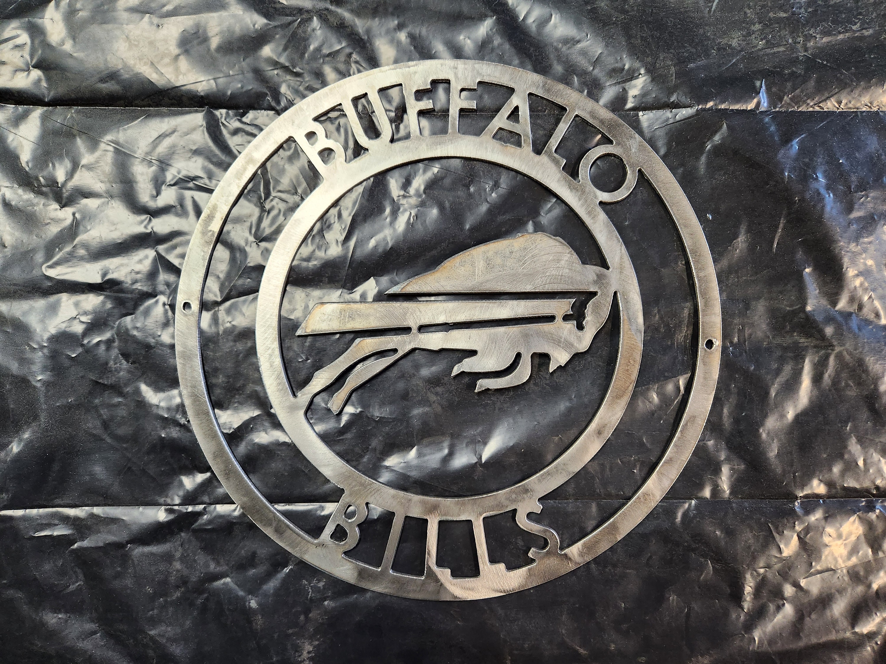 Custom Made Buffalo Bills Circle Metal Sign Metal Wall Art Garage-yard ...
