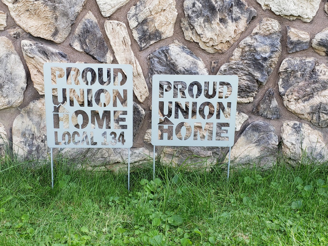 Custom Made- Proud Union Home - Metal Wall Art- Garage-yard-mancave ...