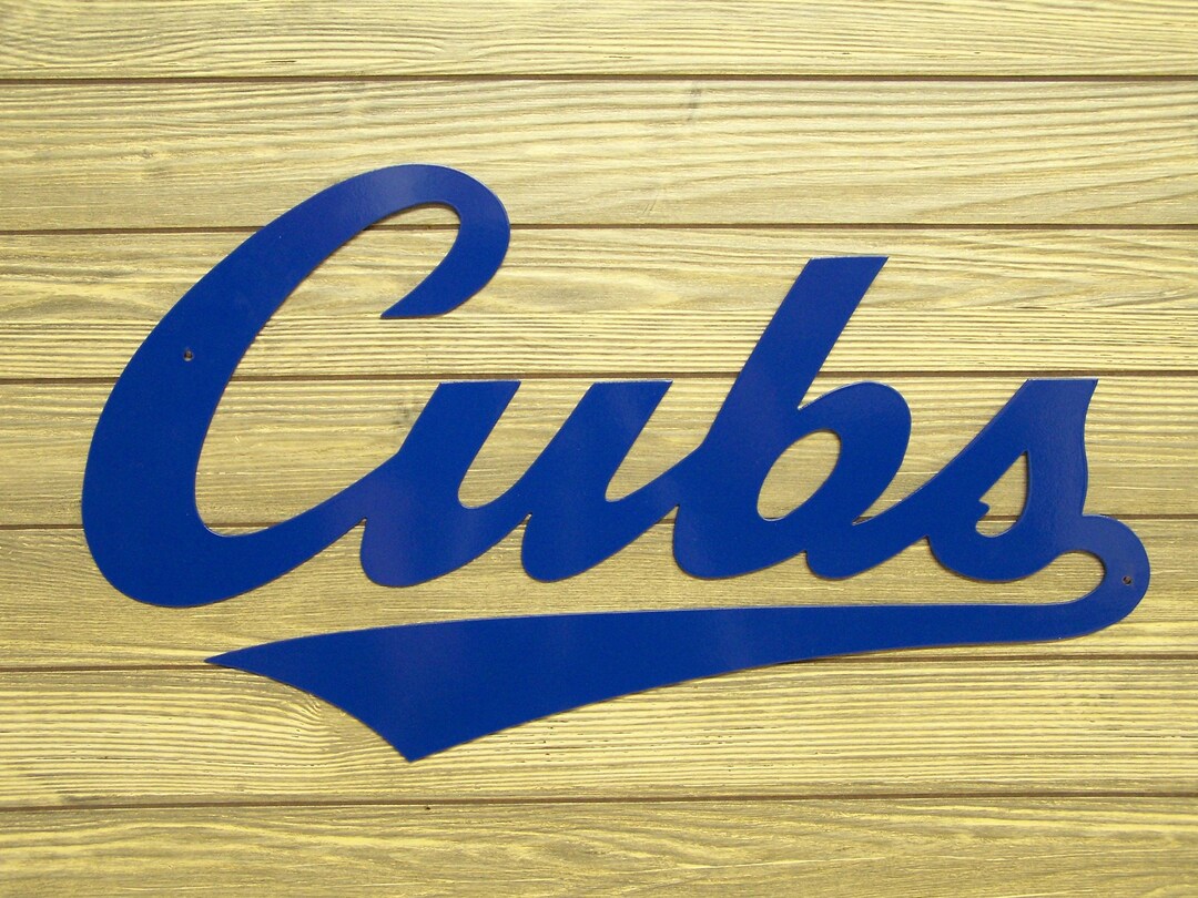 Custom Made- Chicago Cubs - Metal Sign- Metal Wall Art- Garage -mancave ...