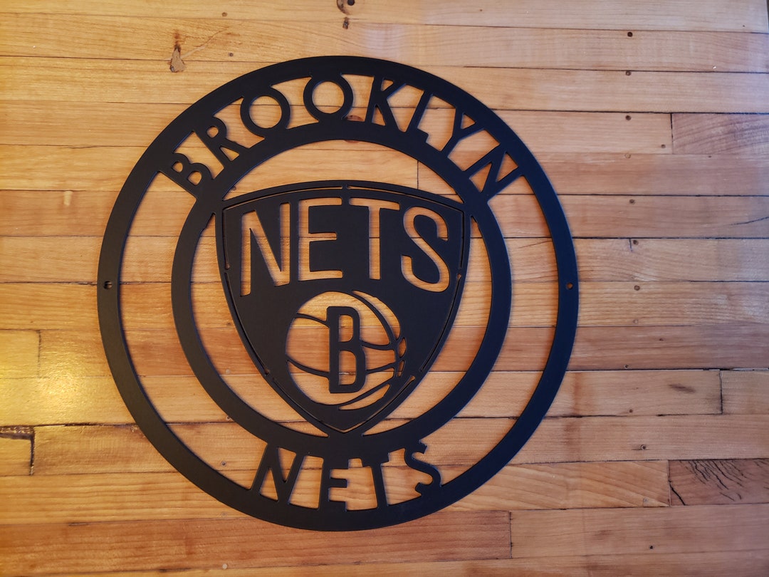 Custom Made- Brooklyn Nets - Circle Metal Sign- Metal Wall Art- Garage ...