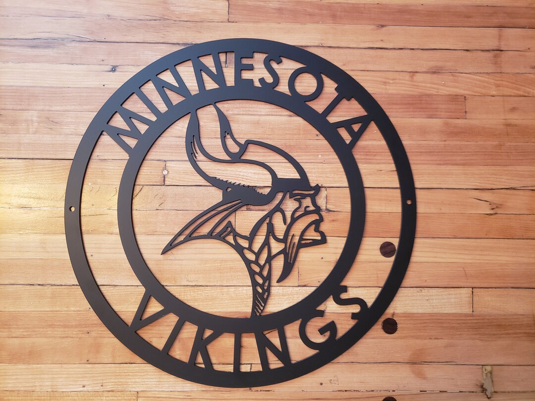 Custom Made- Minnesota Vikings - Circle Metal Sign- Metal Wall Art ...