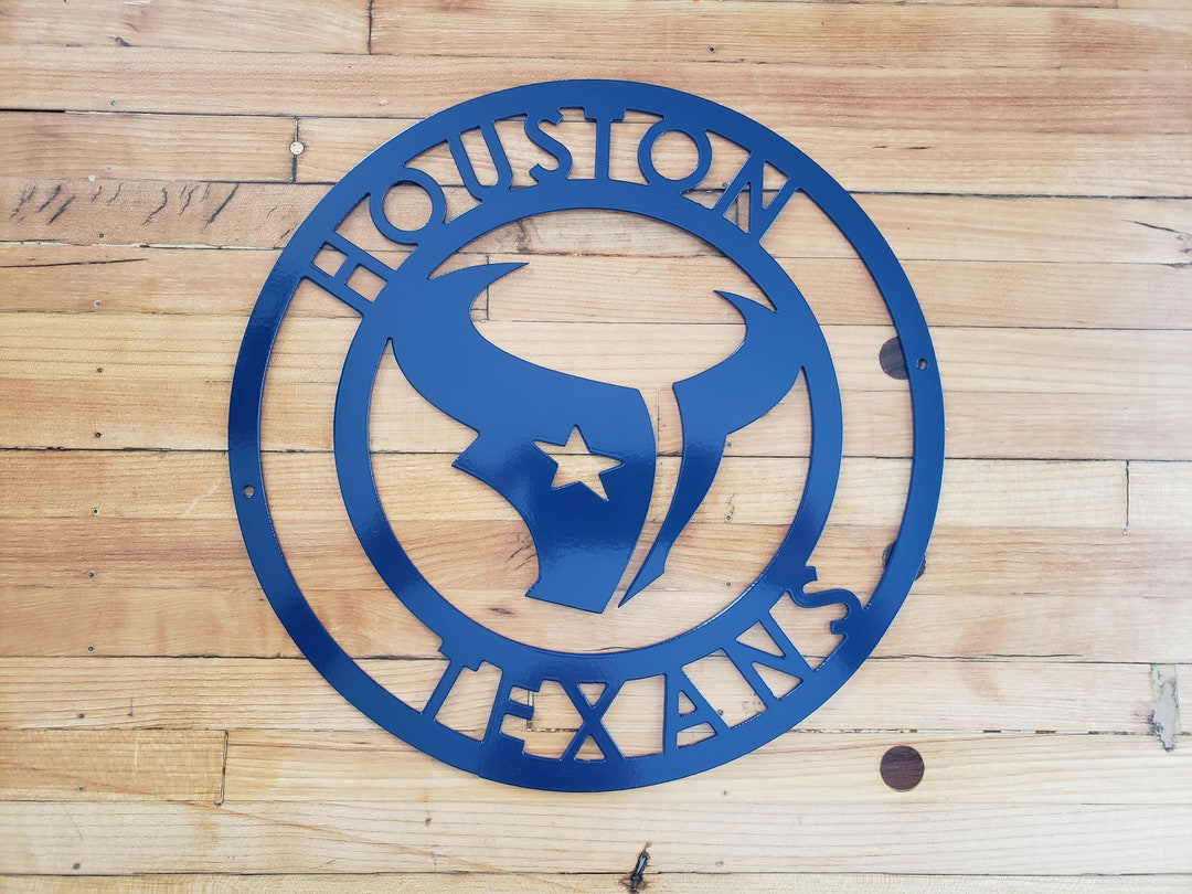 Custom Made- Houston Texans - Circle Metal Sign- Metal Wall Art- Garage ...