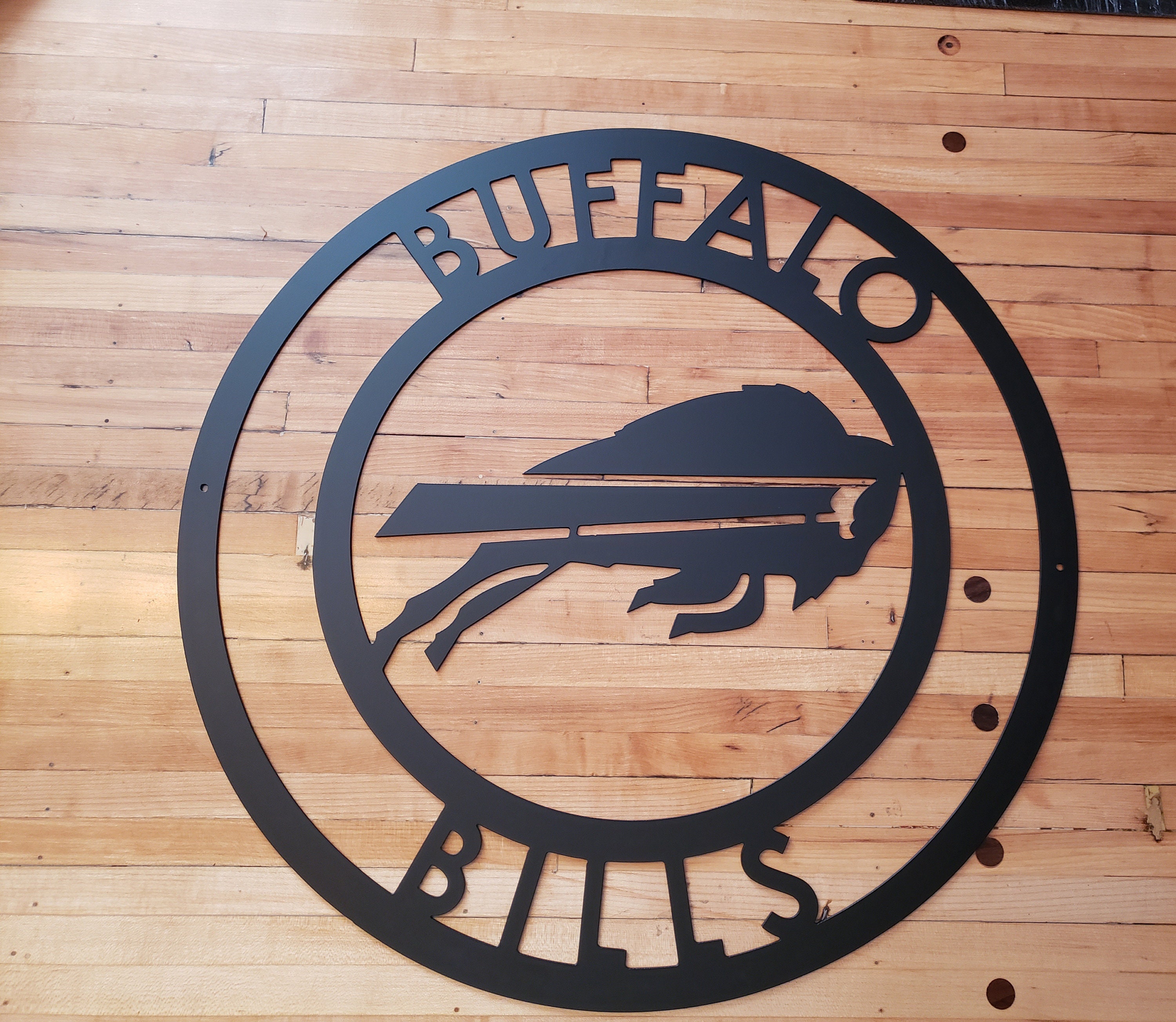 Custom Made Buffalo Bills Circle Metal Sign Metal Wall Art Garage-yard ...