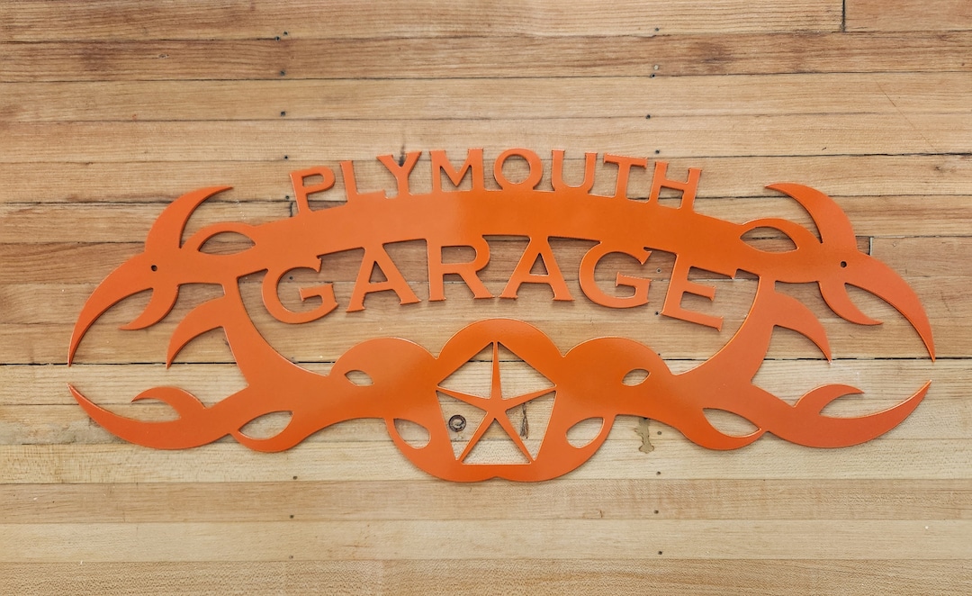 Custom Metal Art - Plymouth Garage - Garage Signs - Car Lovers ...