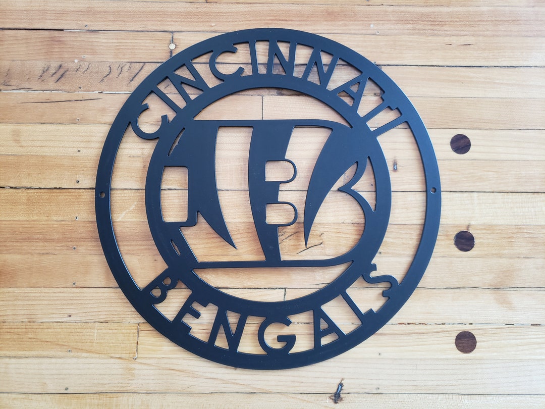 Custom Made - Cincinnati Bengals - Circle Metal Sign- Metal Wall Art ...