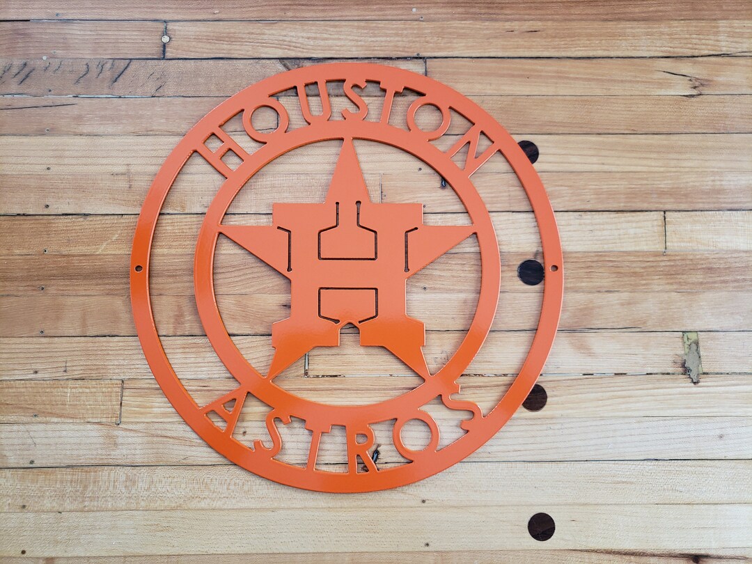 Custom Made- Houston Astros - Circle Metal Sign- Metal Wall Art- Garage ...
