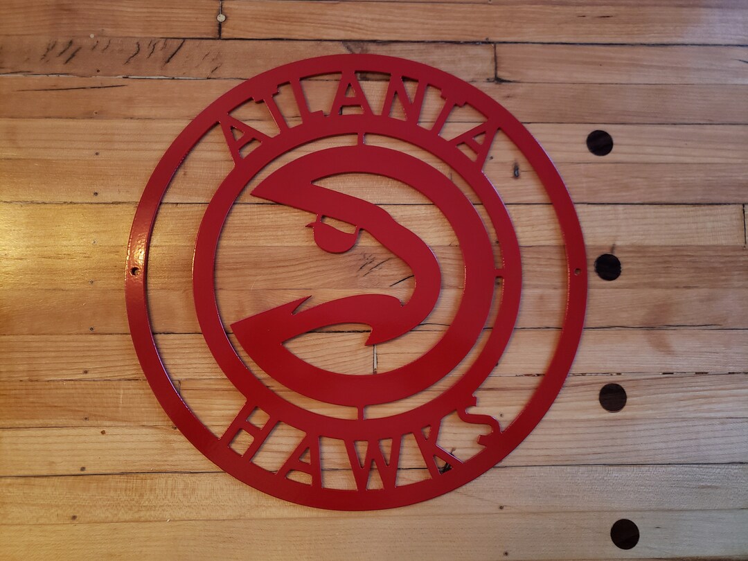 Custom Made- Atlanta Hawks - Circle Metal Sign- Metal Wall Art- Garage ...