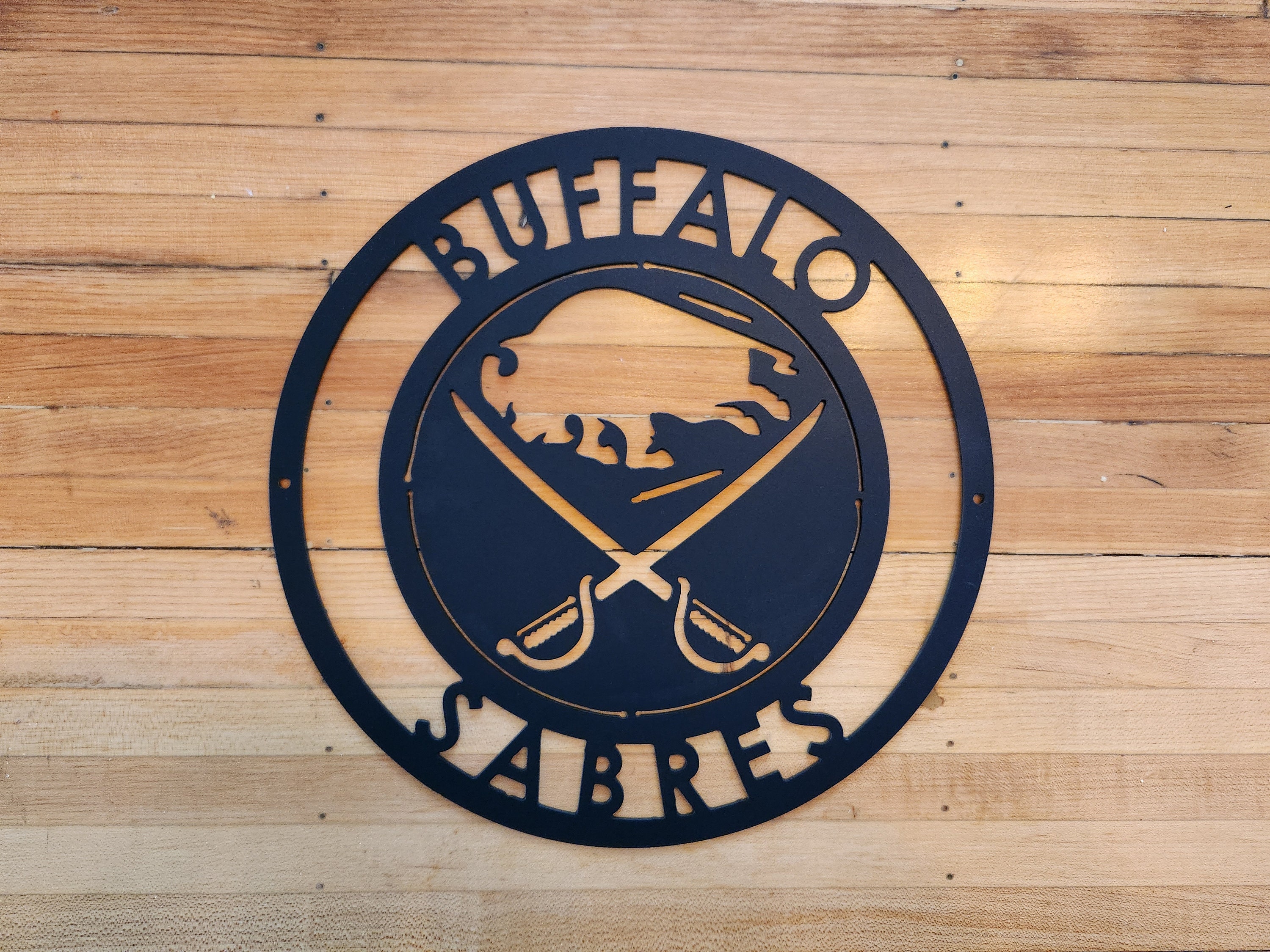 Custom Made- Buffalo Sabres - Circle Metal Sign- Metal Wall Art- Garage ...