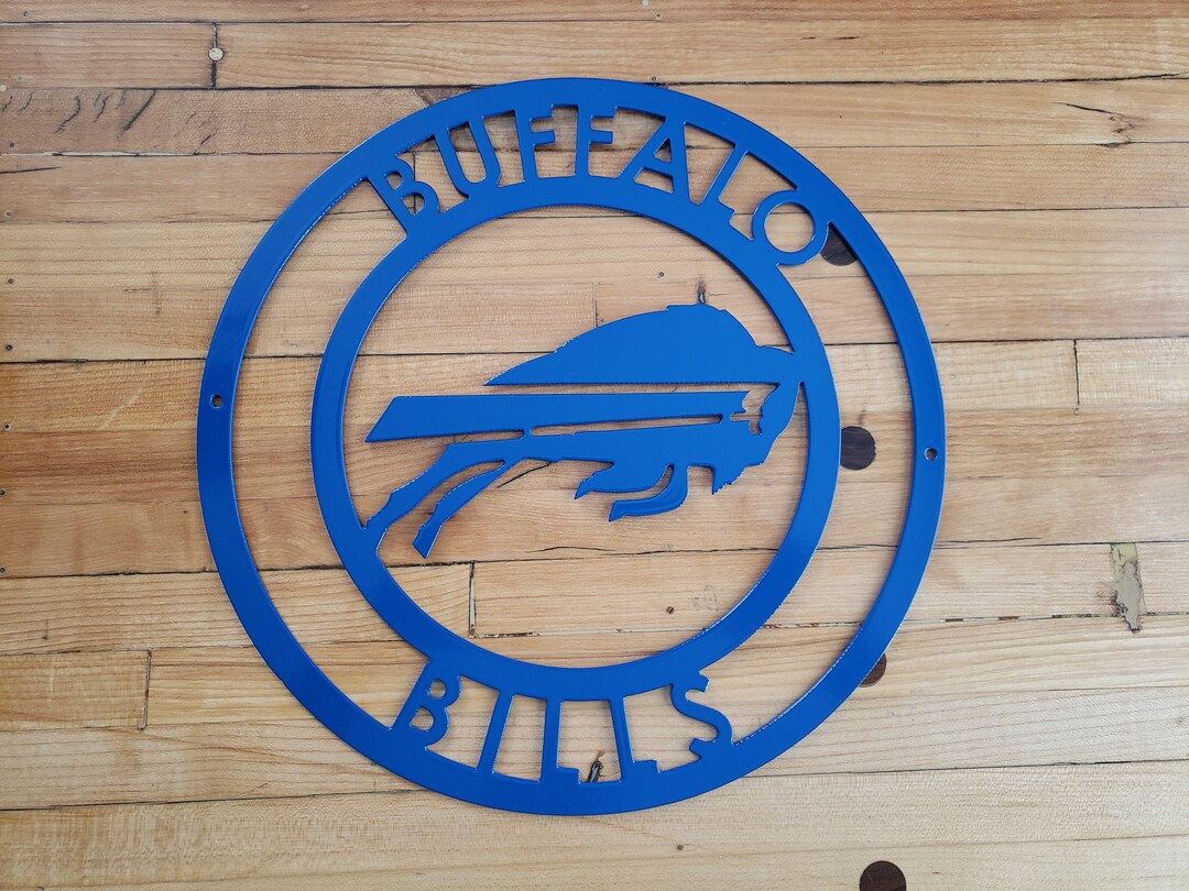 Custom Made Buffalo Bills Circle Metal Sign- Metal Wall Art- Garage ...