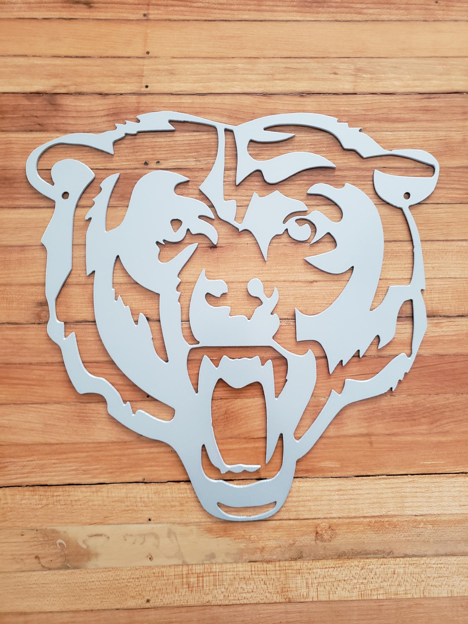 Custom Made Chicago Bears Head Metal Sign- Metal Wall Art- Garage-yard-mancave- - Etsy