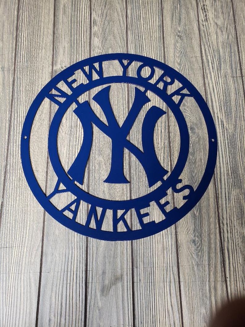Custom Made New York Yankees Circle Metal Sign Metal Wall Art Garage ...