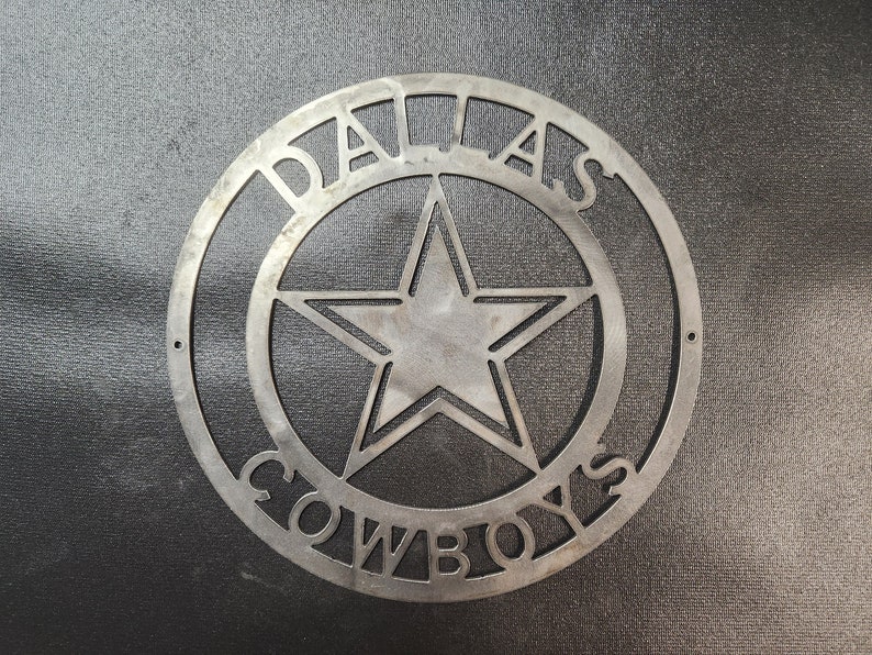 Custom Made Dallas Cowboys Circle Metal Sign- Metal Wall Art- Garage ...