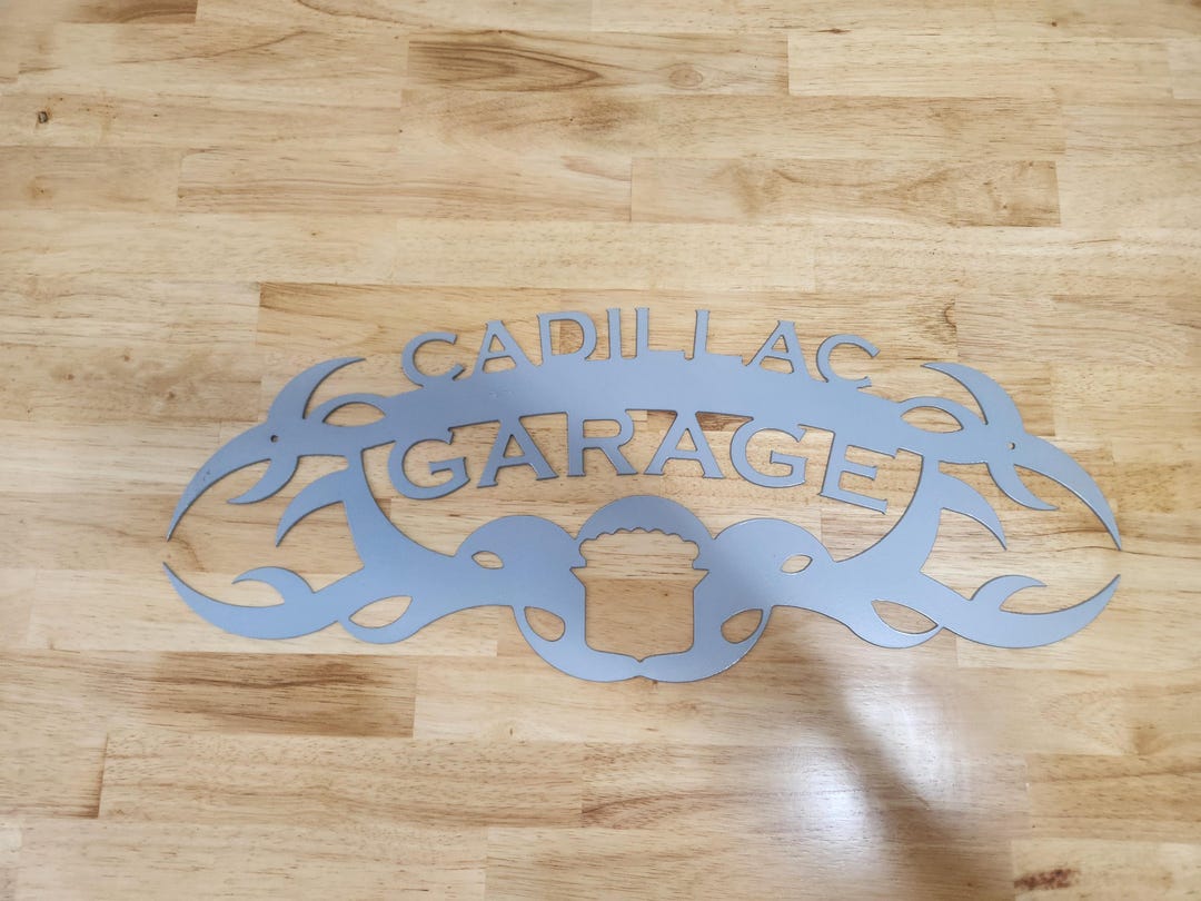 Custom Metal Art - Cadillac Garage - Garage Signs - Car Lovers ...
