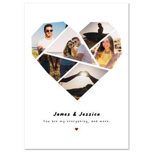 Heart Photo Collage Personalized Anniversary Gift Couple Photo Collage ...