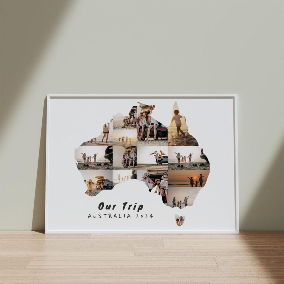 Australia Map Collage Travel Photo Collage Holiday Gift Travel Memories ...