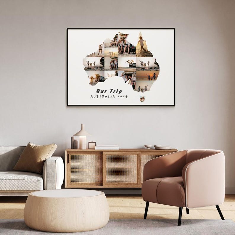 Australia Map Collage Travel Photo Collage Holiday Gift Travel Memories ...