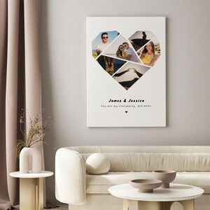 Heart Photo Collage Personalized Anniversary Gift Couple Photo Collage ...