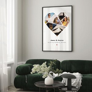 Heart Photo Collage Personalized Anniversary Gift Couple Photo Collage ...