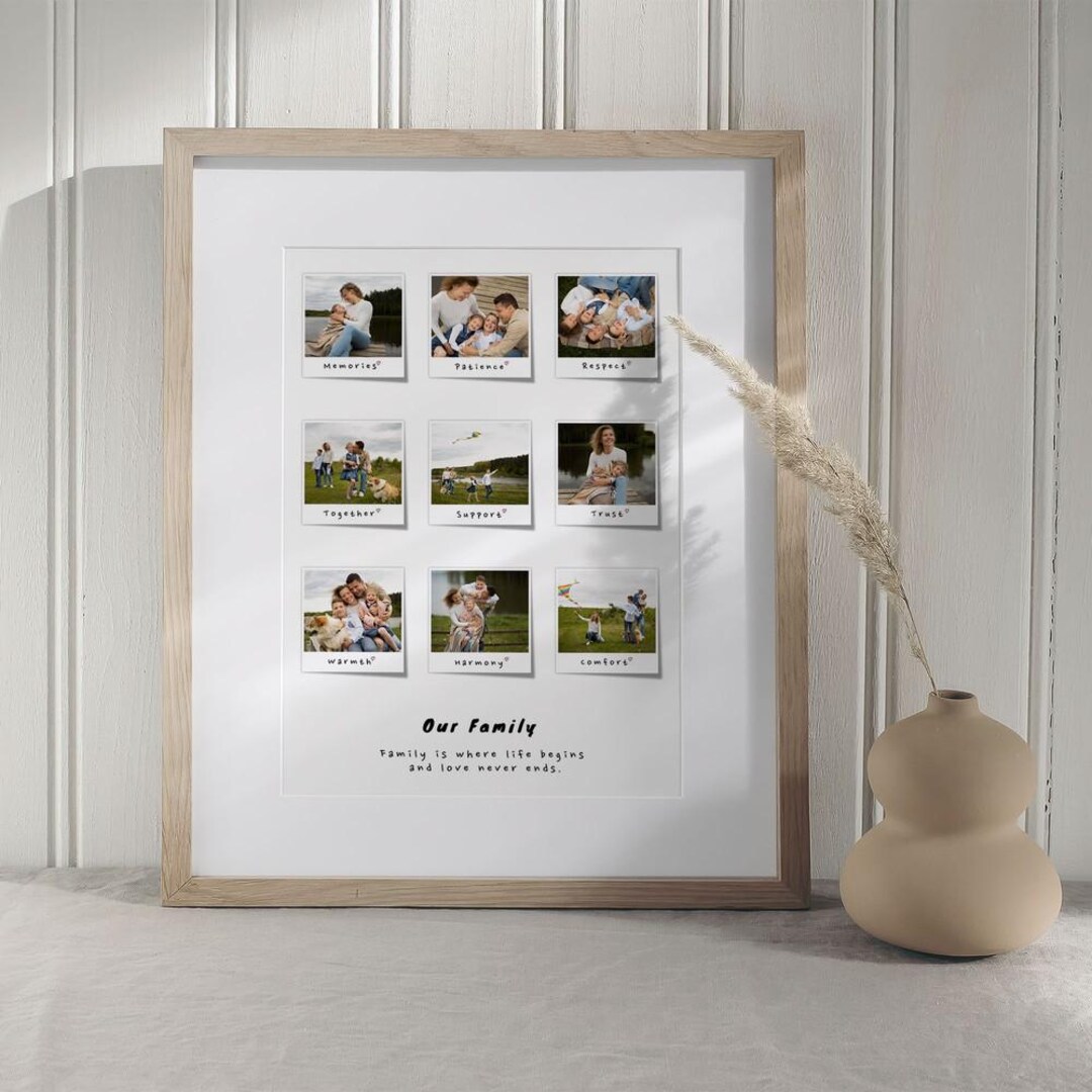 Custom Family Photo Collage Housewarming Photo Gift Personalized Print ...