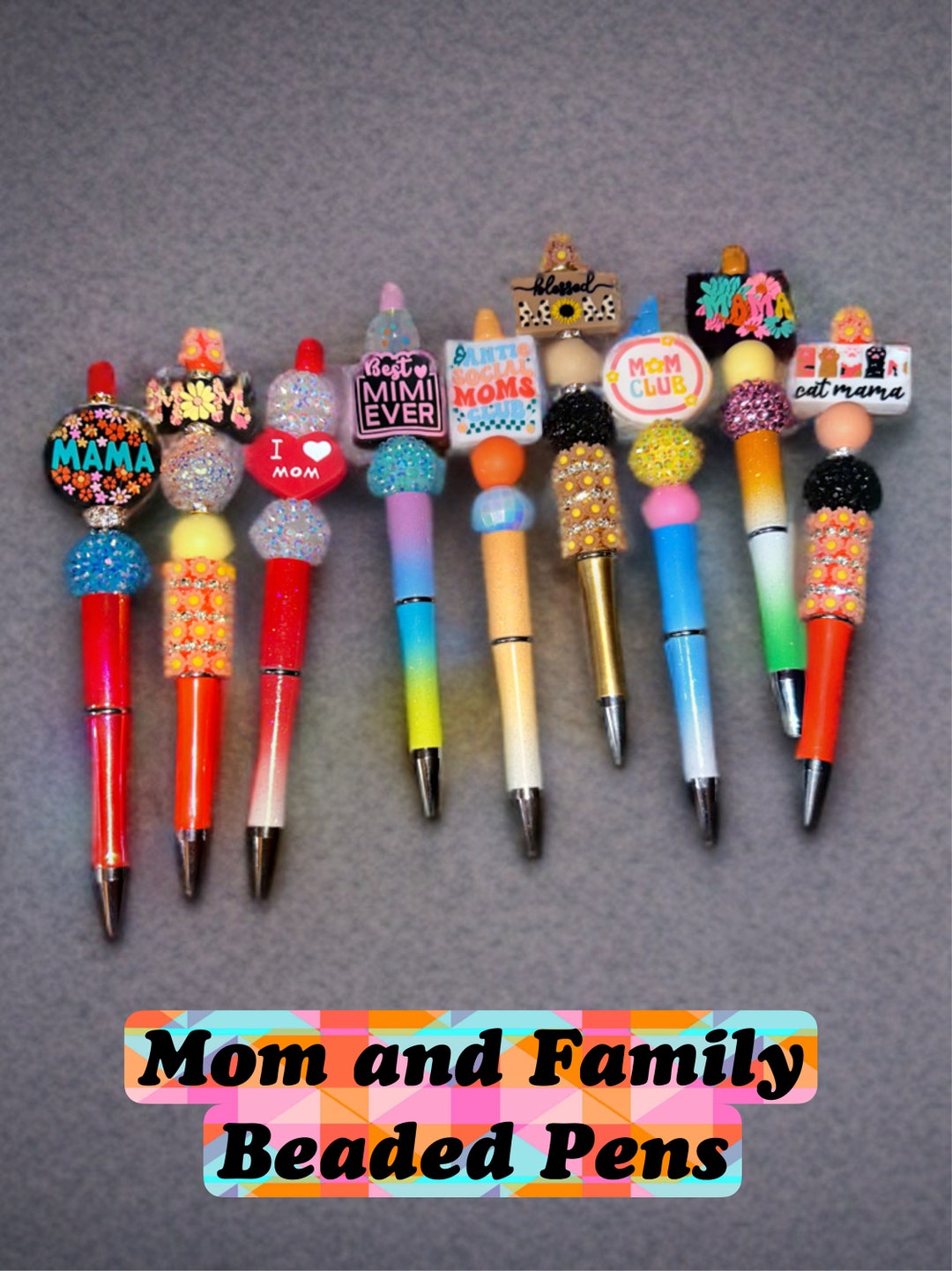 Mom and Family Beaded Pens - Etsy