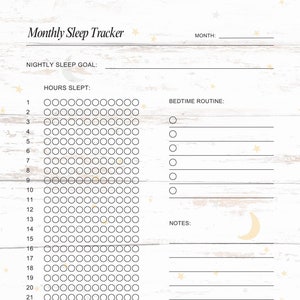 Sleep Tracker With Tips PDF Printable Instant Download - Etsy