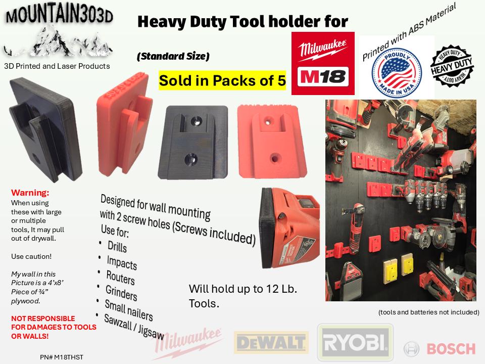 Milwaukee M18 Battery and 5 Tool Holder Combo 3D Printed ABS. - Etsy