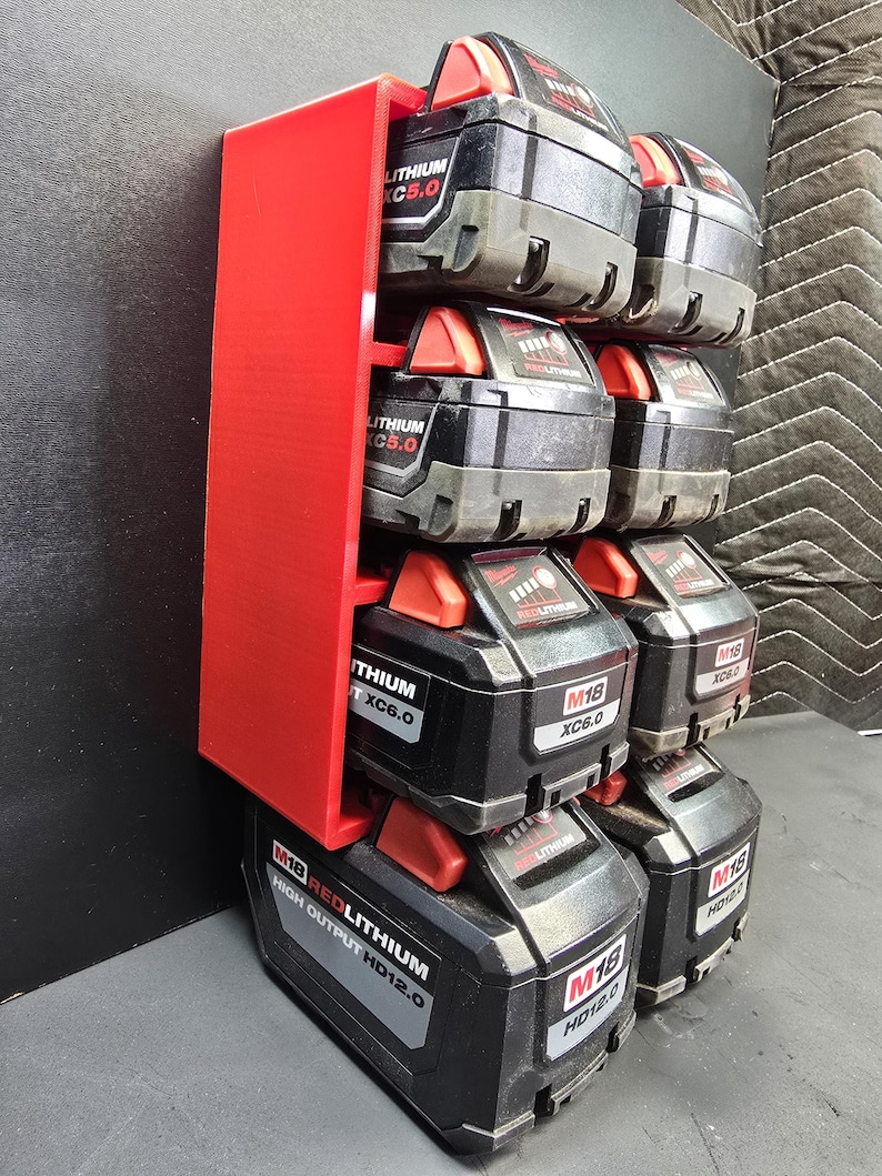 Milwaukee M18 Battery Holder 8-bay 3D Printed ABS*. - Etsy