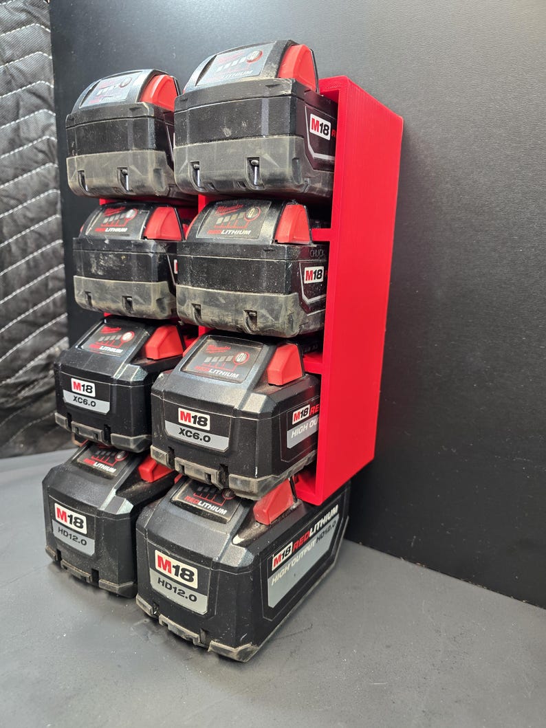 Milwaukee M18 Battery Rack 8 Battery 3D Printed ABS*. - Etsy