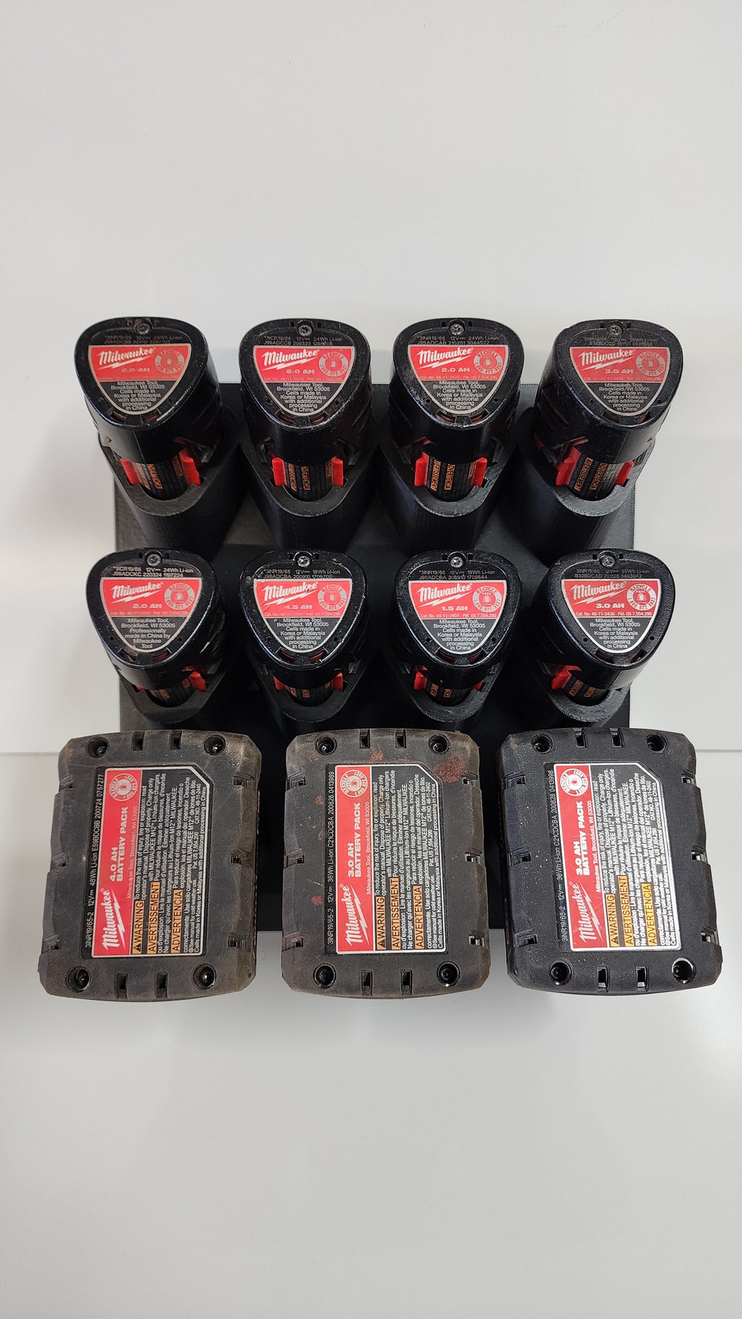 Milwaukee M12 11-battery Holder. 3D Printed With ABS*. - Etsy
