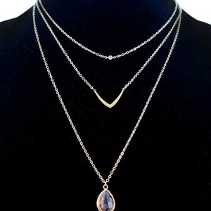 V Shaped Matte Gold Chain Necklace Perfect to Layer Single - Etsy
