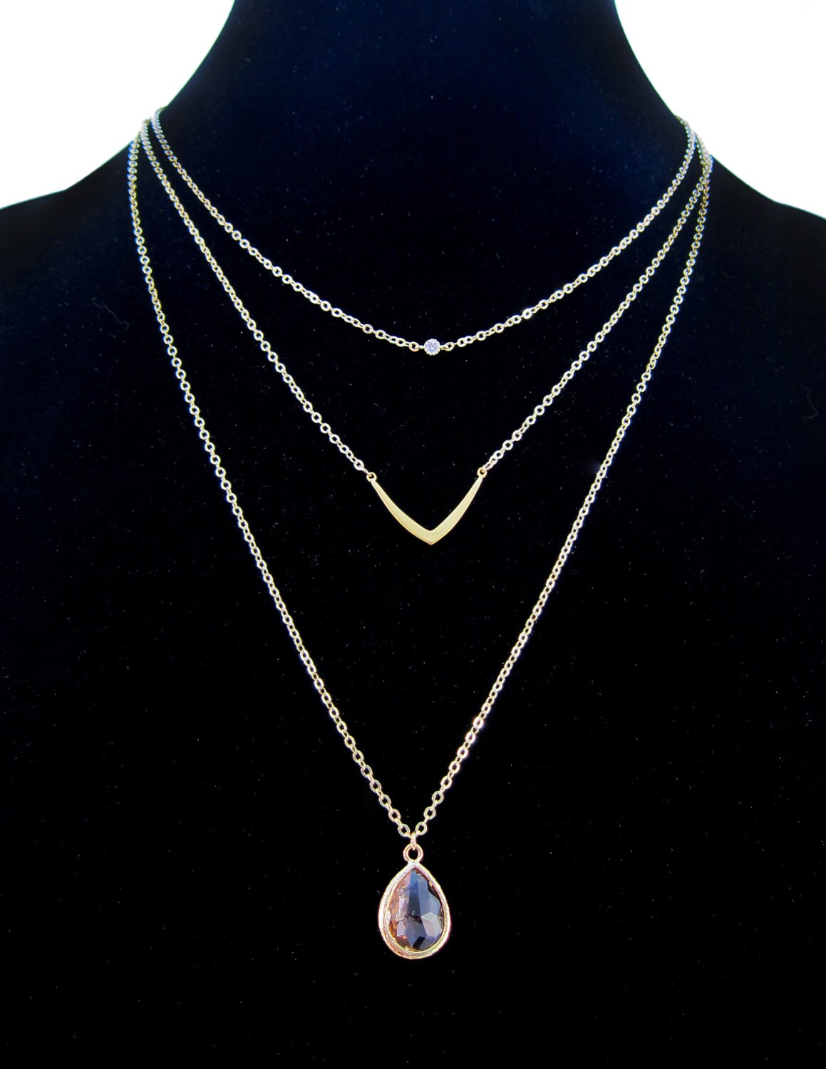 V Shaped Matte Gold Chain Necklace Perfect to Layer Single - Etsy