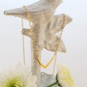 V Shaped Matte Gold Chain Necklace Perfect to Layer Single - Etsy