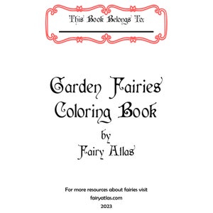 Garden Fairies Coloring Book Fairy Pages Line Art Nouveau - Etsy