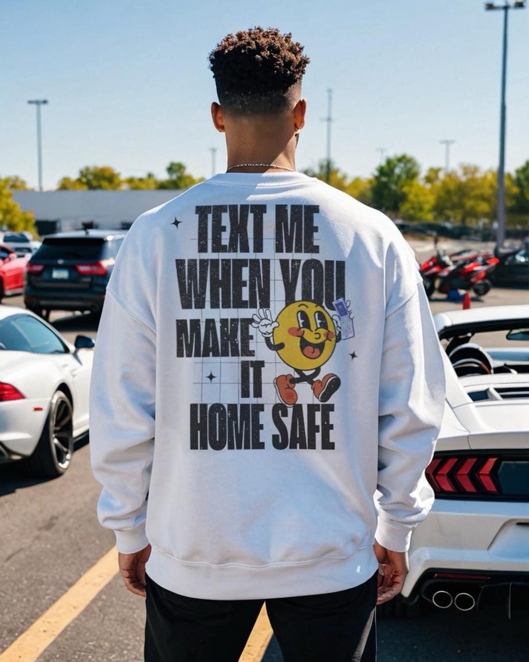 Text Me When You Make It Home Safe | Unisex Retro Sweatshirt | Auto ...