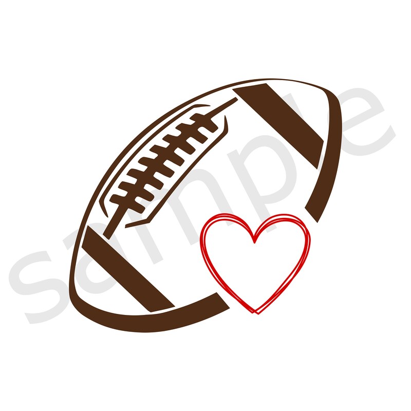 Football Heart Svg - Etsy