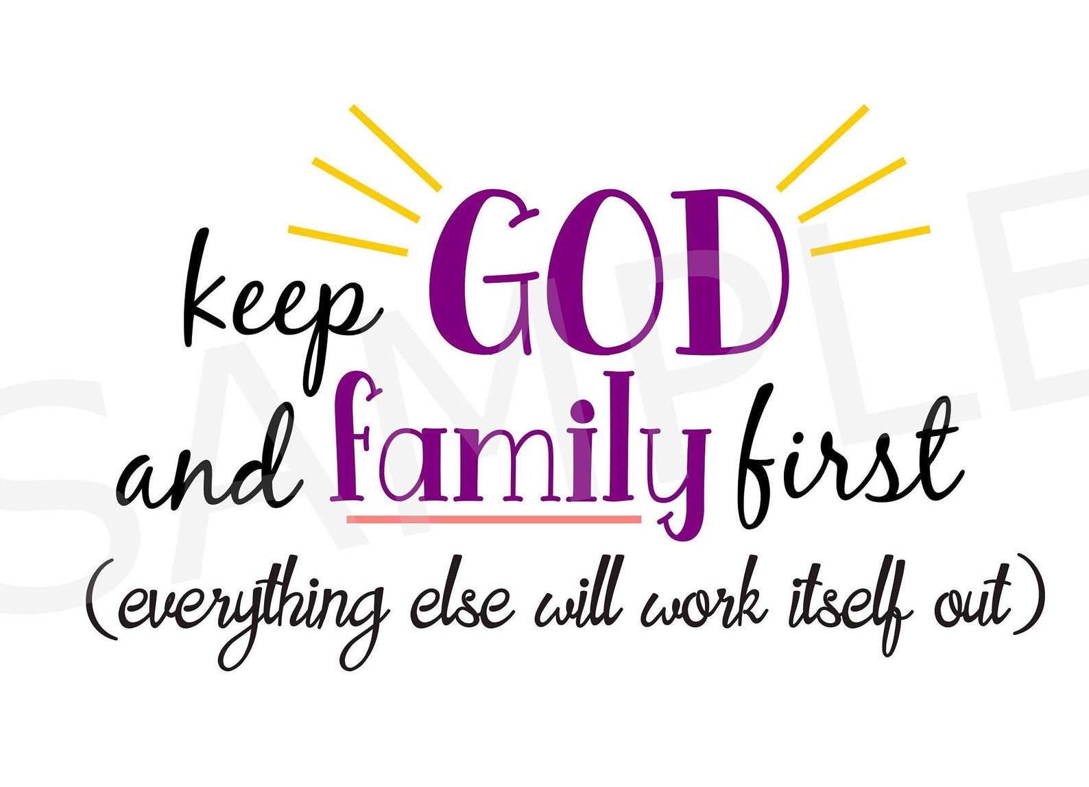 God and Family First SVG Digital Download Cut File - Jesus SVG ...