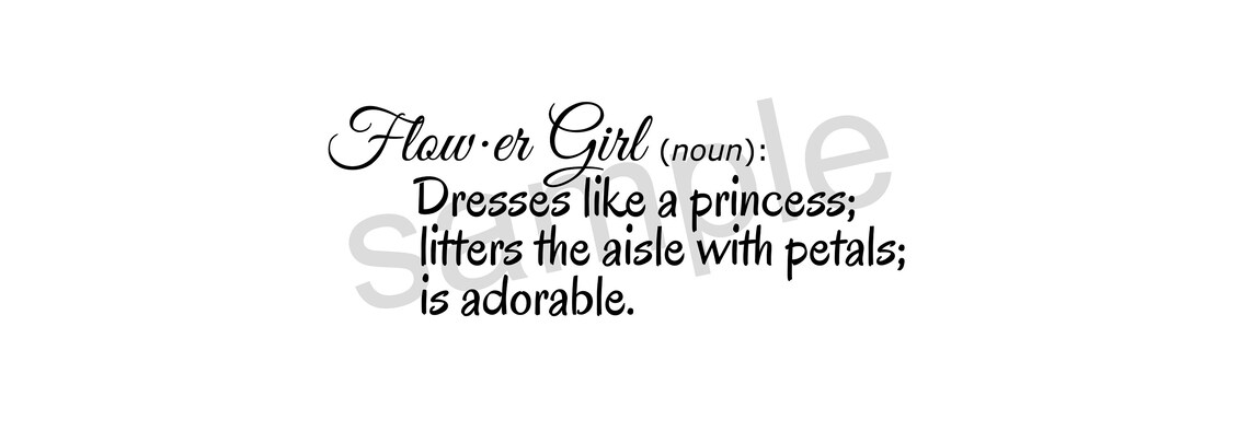 Flower Girl Definition SVG Digital Download Cut File - Wedding SVG ...