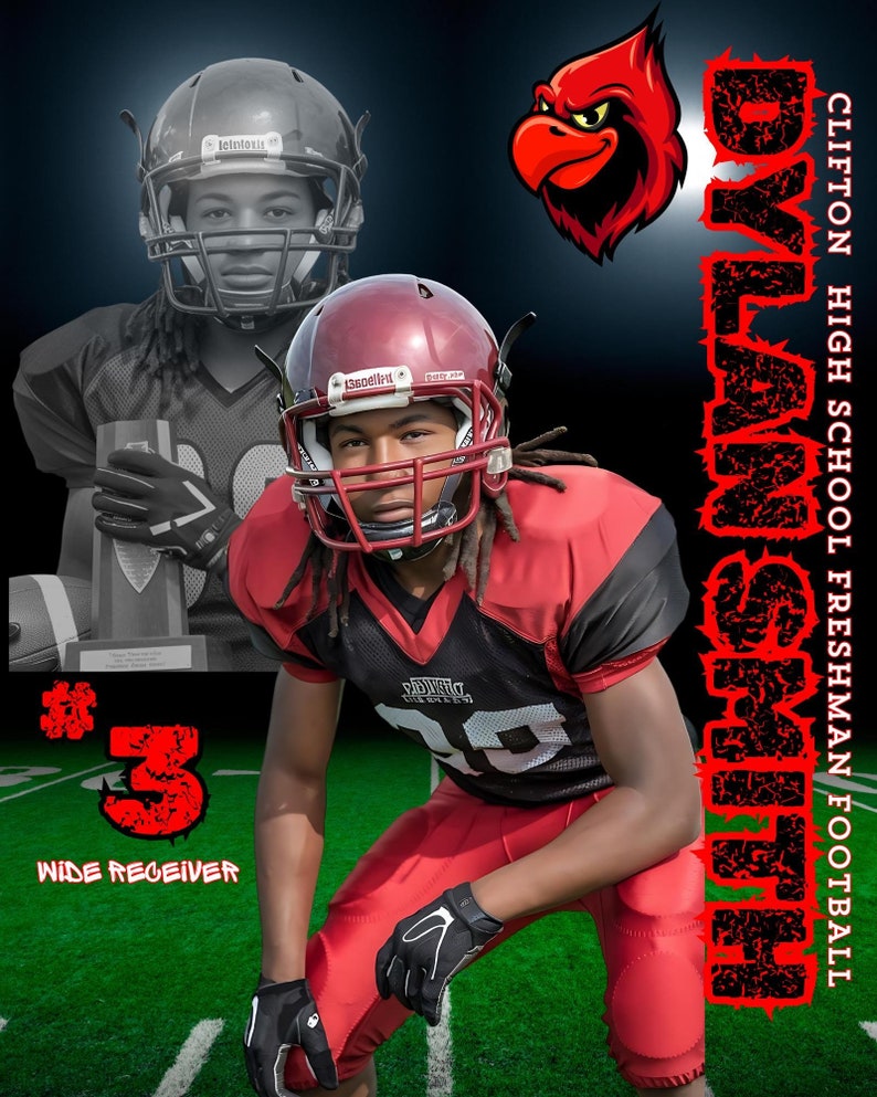 Football Poster Canva Template, Football Poster Canva Editable Template ...