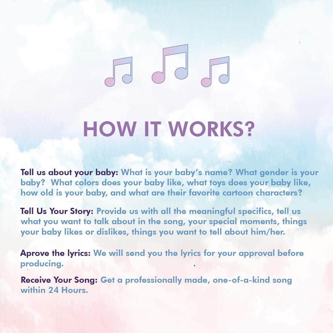 Personalized Baby Song, Baby Education, Custom Lullaby, Educational ...