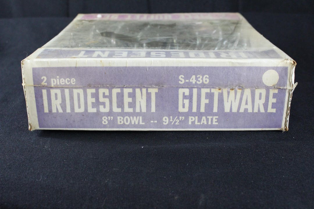 Extremely Rare Unopened Box! Federal Glass Iridescent Petal Glass Bowl ...