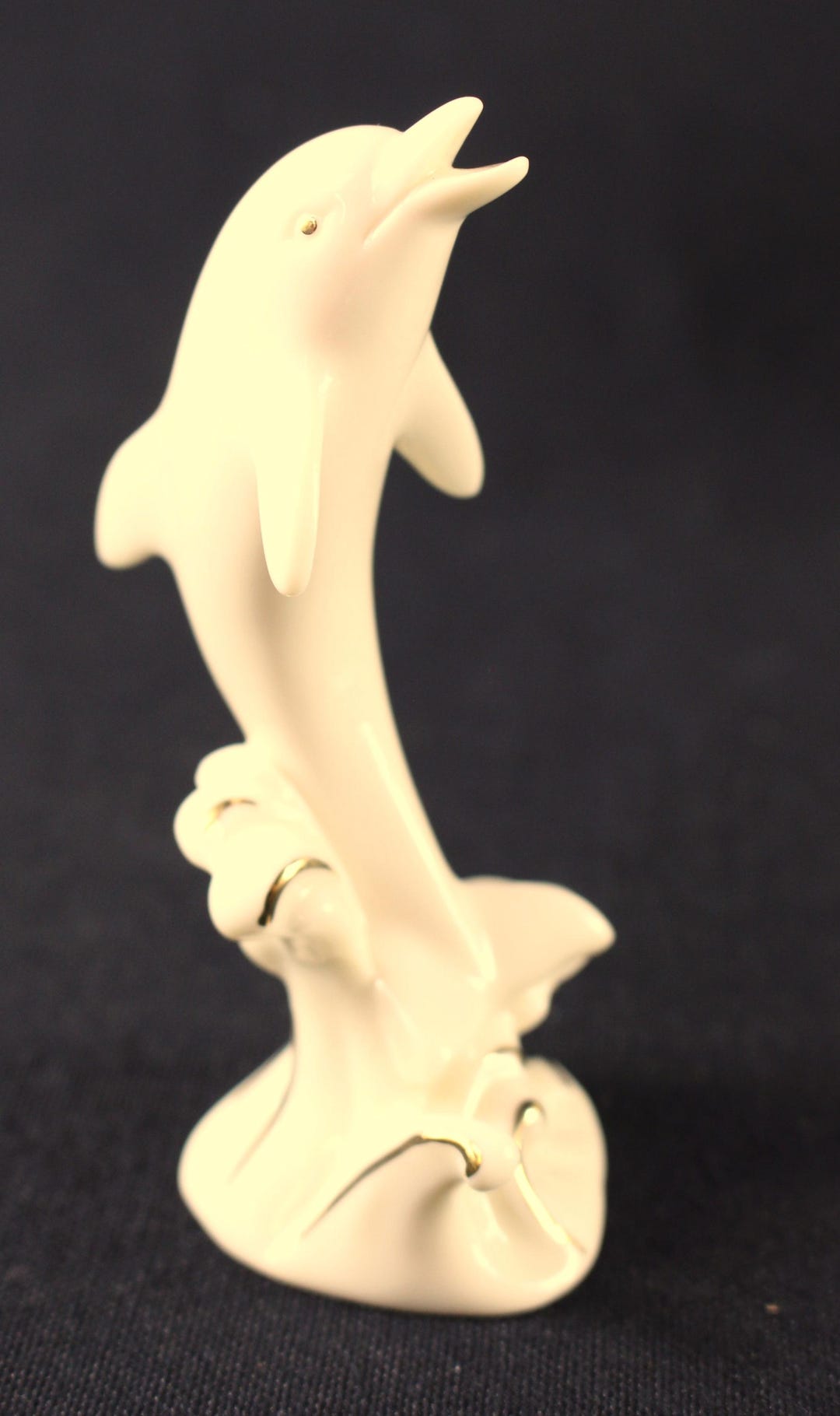 Lenox Dolphin Figurine 4”. With Gold Eyes and Gold Accents on Waves ...