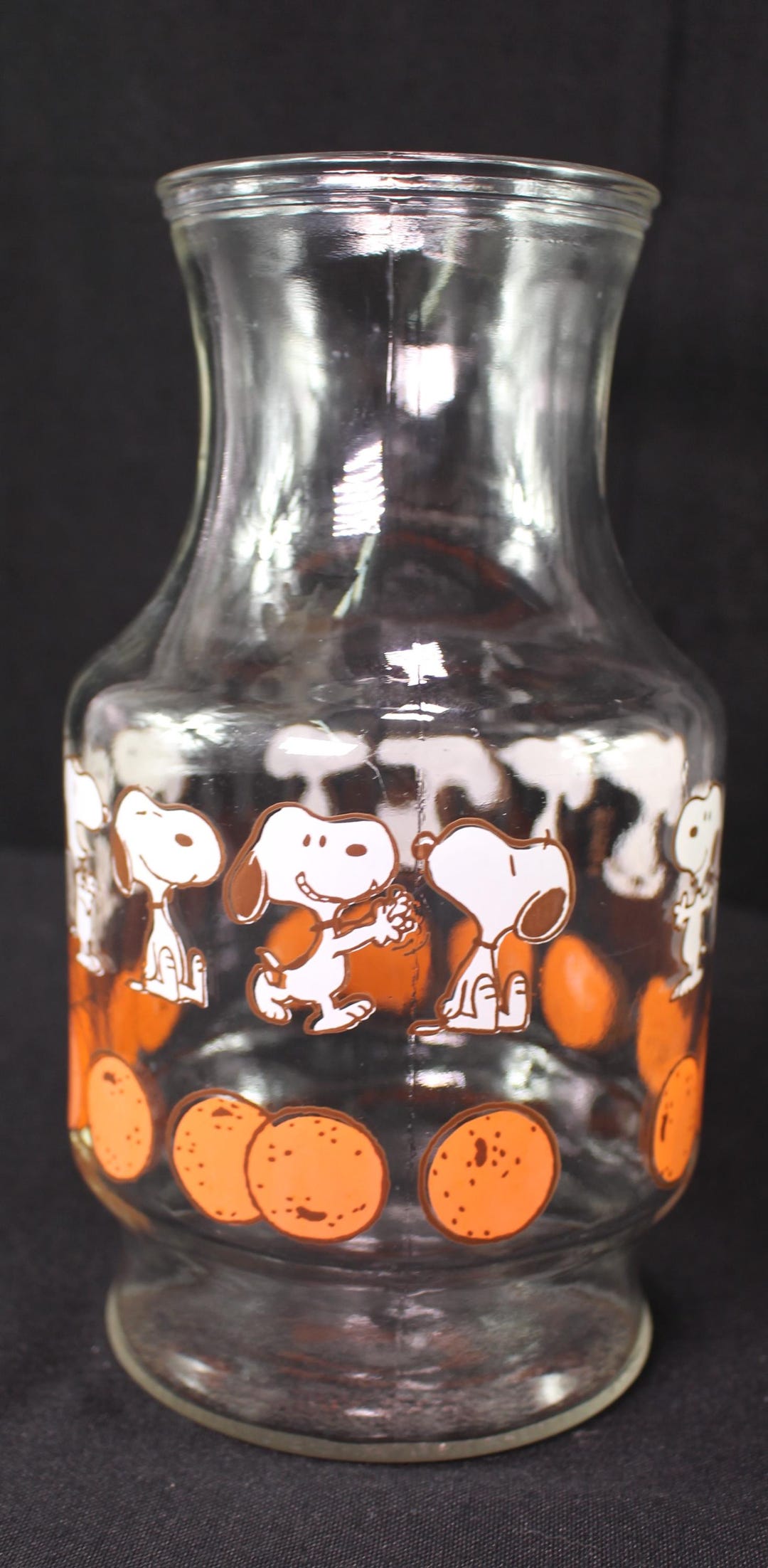 Vintage Peanuts 1958 Snoopy Orange Juice Glass Carafe Pitcher No Lid - Etsy