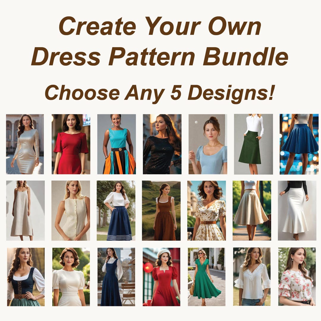 Dress Sewing Patterns Bundle: Beginner Women's Patterns (PDF) - Etsy