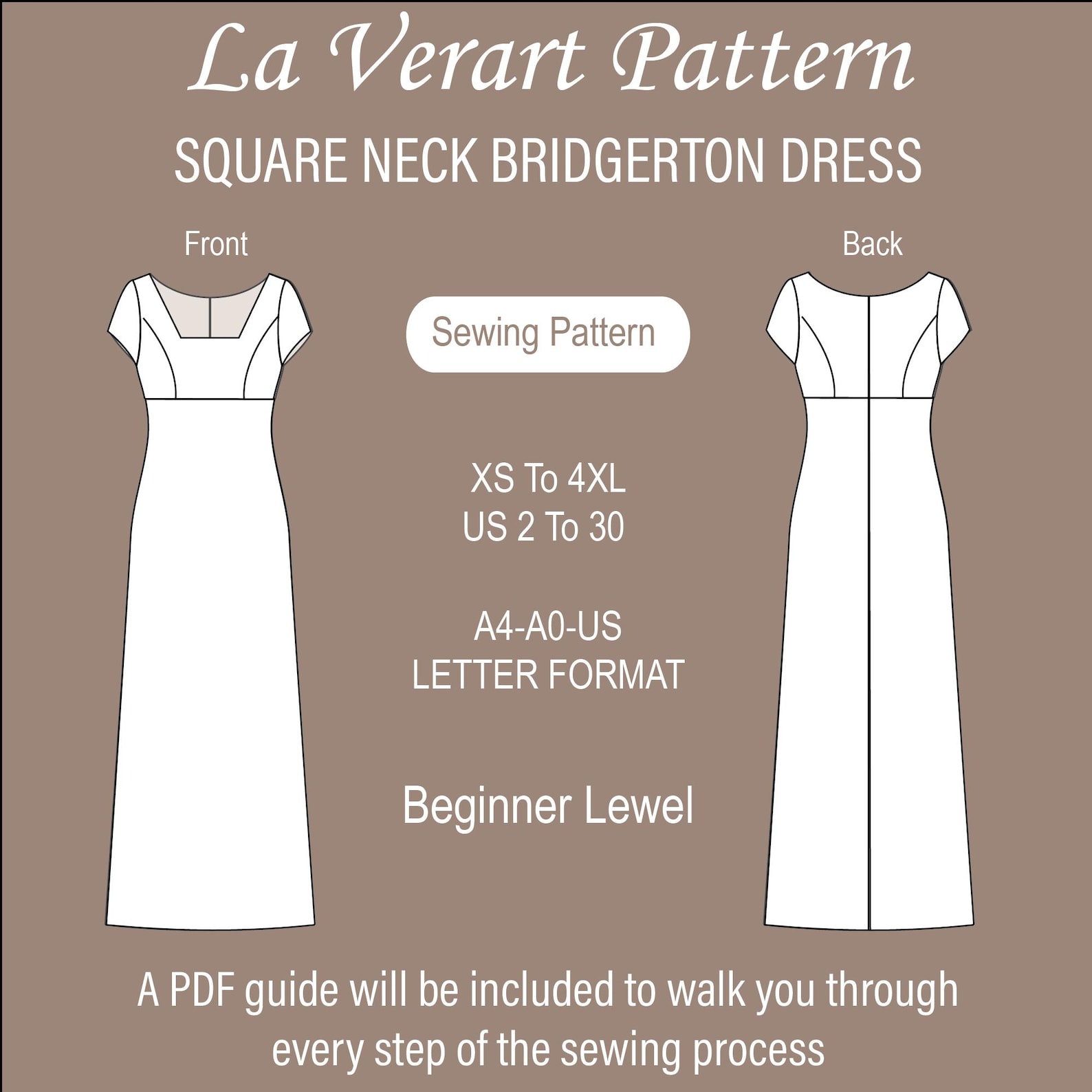 Bridgerton Dress Sewing Pattern, Empire Waist Maxi Dress Pattern ...